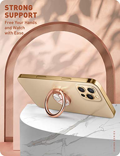 i-Blason Cell Phone Finger Ring Holder - Universal - Kickstand with 360° Rotation and 180° Flip Magnetic Car Mountable Compatible with iPhone 14/iPhone 13/Galaxy S23/Galaxy S22/Galaxy Z (Marble)