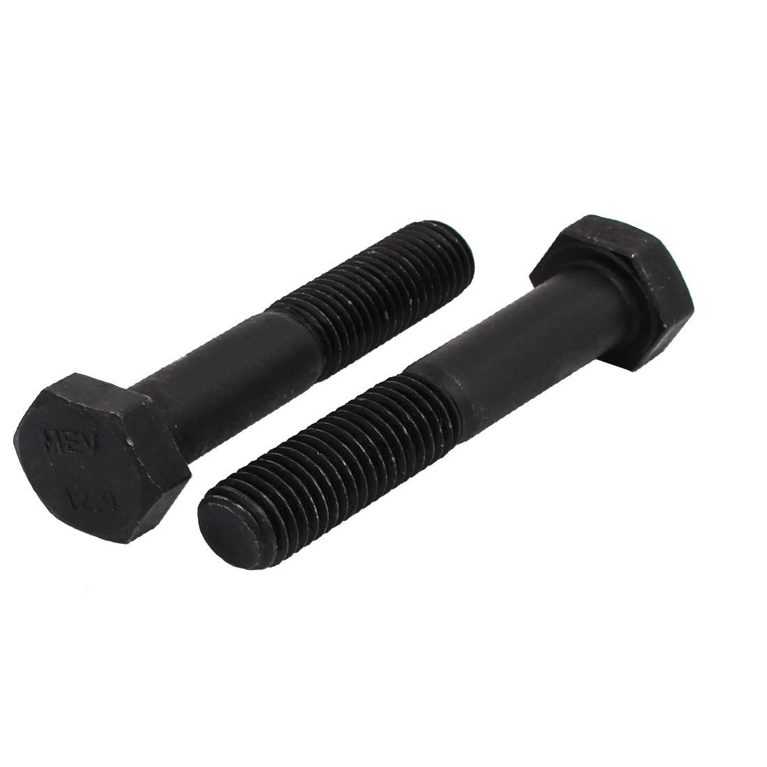 New Lon0167 2pcs M12x70mm Partially Thread 12.9 Grade External Hex Head Left Hand Screw Bolt(2 stücke M12x70mm Teilweise Gewinde 12,9 Grad Außensechskant Linke Handschraube
