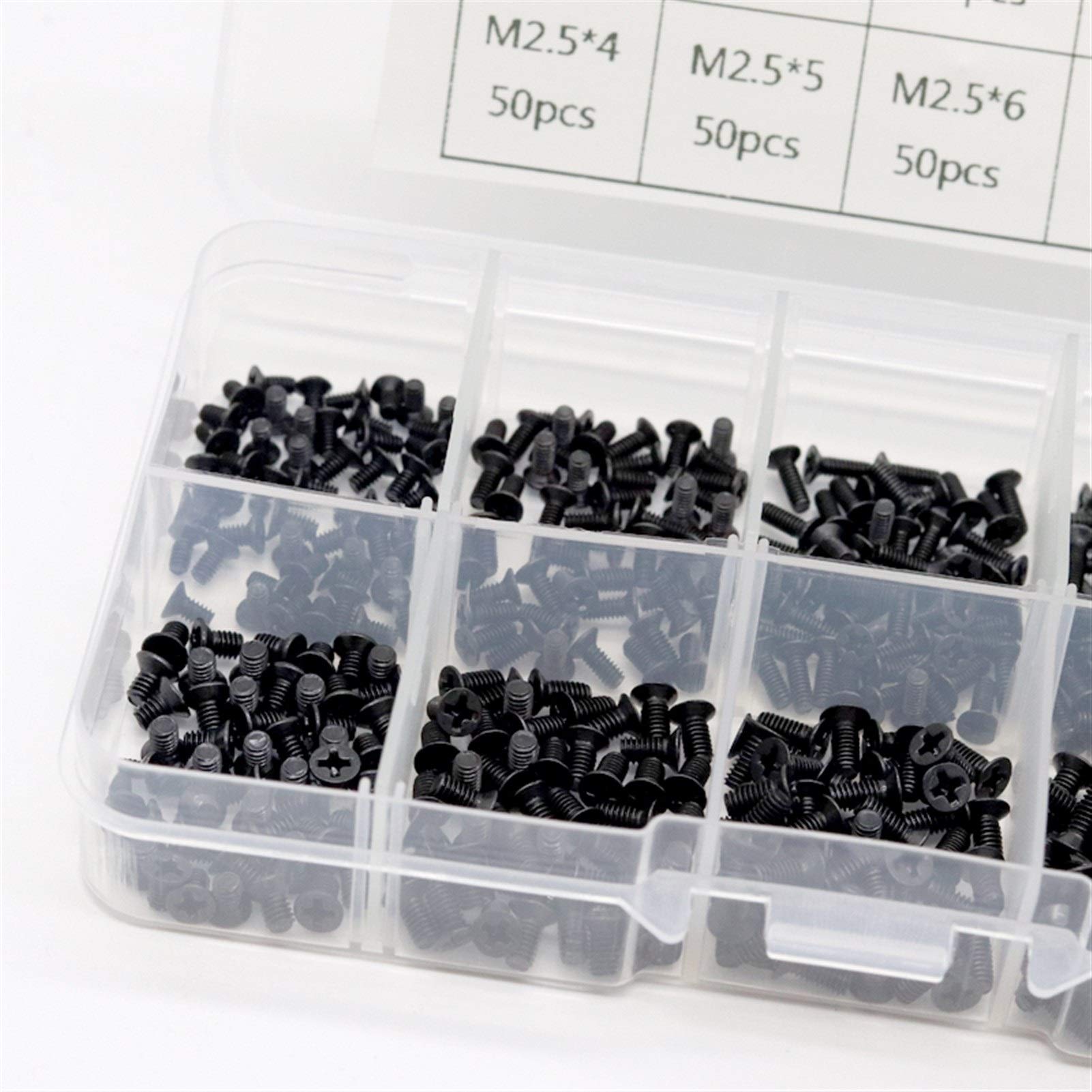 250Pcs/500Pcs M2 M2.5 M3 KM Screw Flat Head Phillips Screws Laptop Notebook Screws Set Kit for Computer Small Screw DaJiKan (Color : 250pcs Mix)