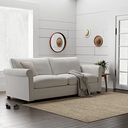 Amazon Brand – Stone & Beam Balkan Contemporary Rolled-Arm Sofa Couch, 91"W, Chalk