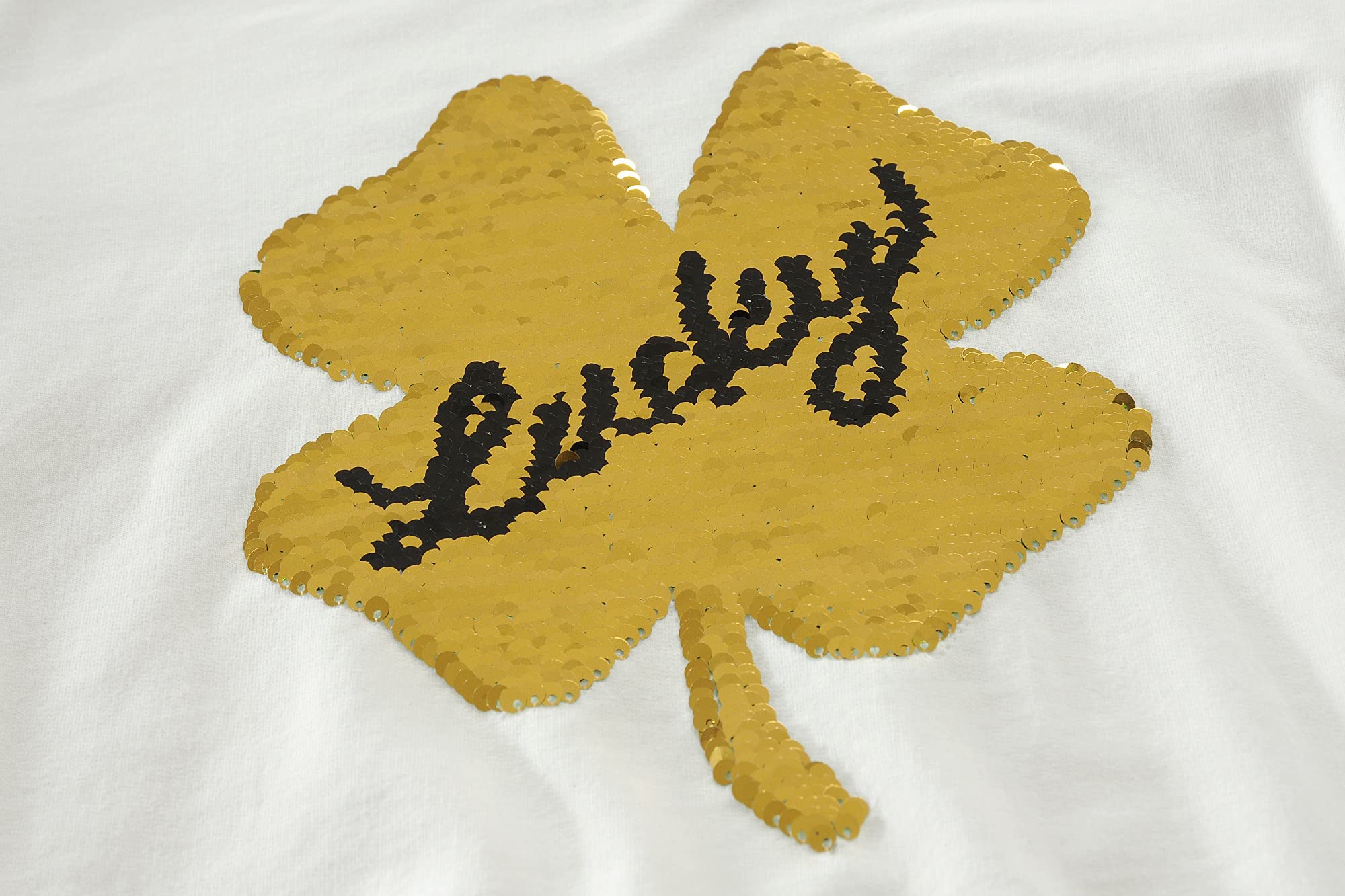 Little Hand Baby Girls Pullover Sweatshirts Toddler Flip Sequin Four Leaf Shamrock Shirts Long Sleeve Kids Clover Tops for 2t 3t