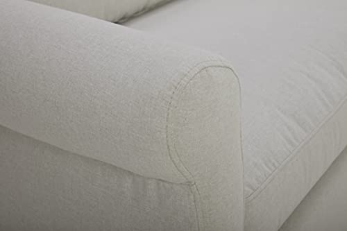 Amazon Brand – Stone & Beam Balkan Contemporary Rolled-Arm Sofa Couch, 91"W, Chalk