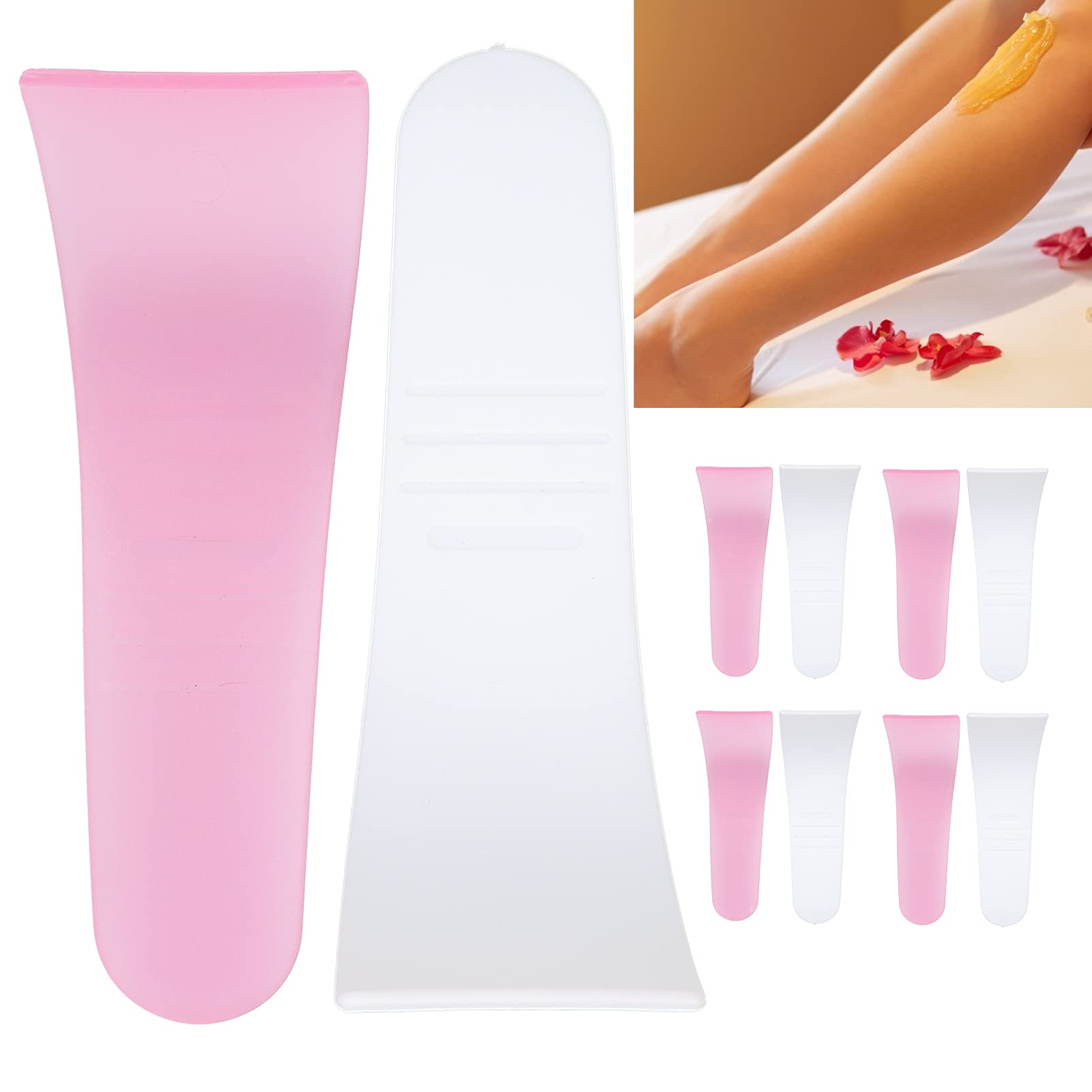 Sonew 10pcs Hair Wax Cleansing Spatulas Depilatory Cream Scraper Board Home Salon Use Facial Mask Applicator Scraper Beauty Tools