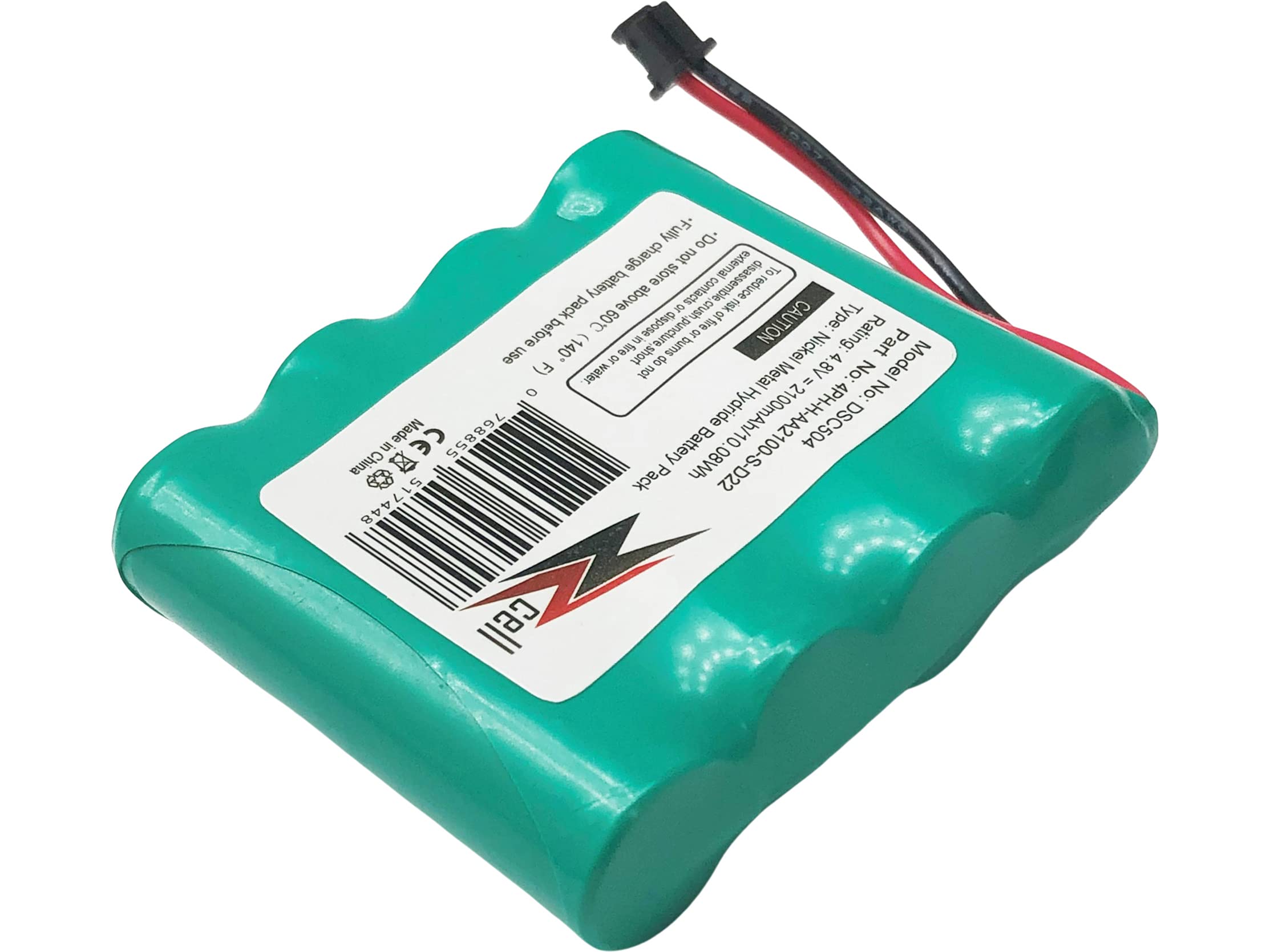 ZZcell® Battery Replacement for DSC WTK5504 Wireless keypad WS4920HE Wireless Repeater 4PH-H-AA2100-S-D22,17000153, WKA5504, DSC-BATT2148V Alarm System 4.8V 2100mAh