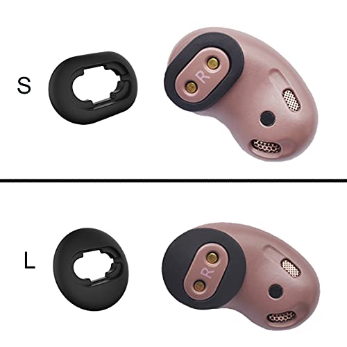 Luckvan Galaxy Buds Live Ear Tips Replacement Buds Live Ear Wing Tips Silicone Earbuds Cover Skin Cap Ear Tips for Samsung Galaxy Buds Live Case Cover Anti-Slip Fit in Charging Case(Black+Black)