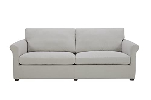 Amazon Brand – Stone & Beam Balkan Contemporary Rolled-Arm Sofa Couch, 91"W, Chalk