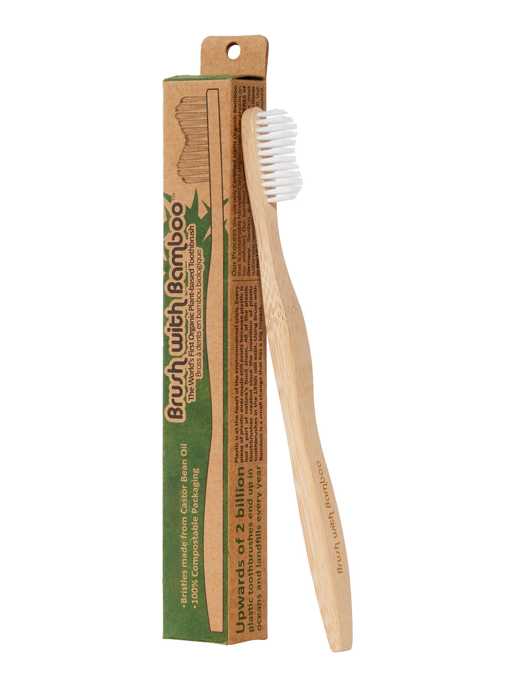 Brush with Bamboo Bamboo Toothbrush Adult/Kid Mixed Family 4-Pack