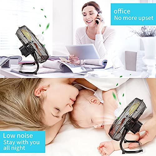 lcocove Battery Operated Fan, Home or Outdoor Dual-use Portable Fan,With 14400mAh Capacity Battery Can Running 5-24 Hours, Design For Camping,Patio,with USB Output For Phone