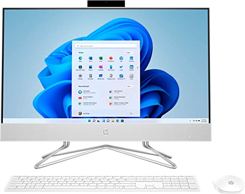 HP 24 All-in-One Desktop Computer I 23.8" FHD IPS Touchscreen (72% NTSC) I Intel 4-Core Pentium Silver J5040 I 8GB DDR4 128GB SSD I Intel UHD Graphics 605 I Win11 White + HDMI Cable
