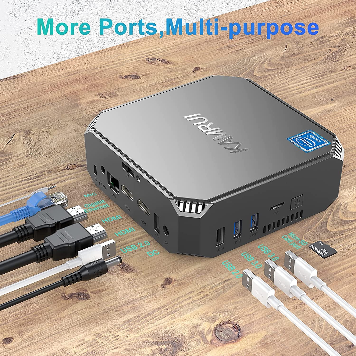 KAMRUI Mini PC,Windows 10 pro 8GB RAM 256GB SSD Micro Desktop Computers, Supports 4K HD Dual Screen/2.4G +5G WiFi/Gigabit Ethernet/BT 4.2 Small Form Factor Computer For Office/Remote Work/Home Theater