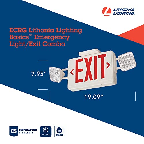 Lithonia Lighting ECRG Basics™ Emergency Light/Exit Combo, Square