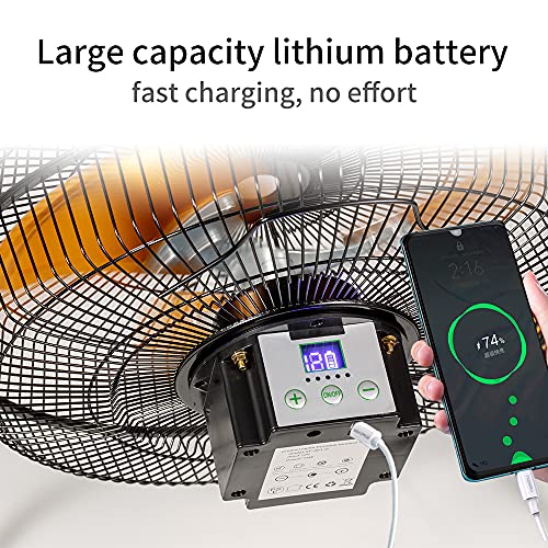 lcocove Battery Operated Fan, Home or Outdoor Dual-use Portable Fan,With 14400mAh Capacity Battery Can Running 5-24 Hours, Design For Camping,Patio,with USB Output For Phone
