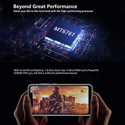 OUKITEL C22 Unlocked Cell Phone, 2021 Dual SIM Smartphone 5.86 Inch HD Screen+, 4GB+128GB Android 10 T-Mobile, Rear 3 Camera Face/Fingerprint ID(Black)