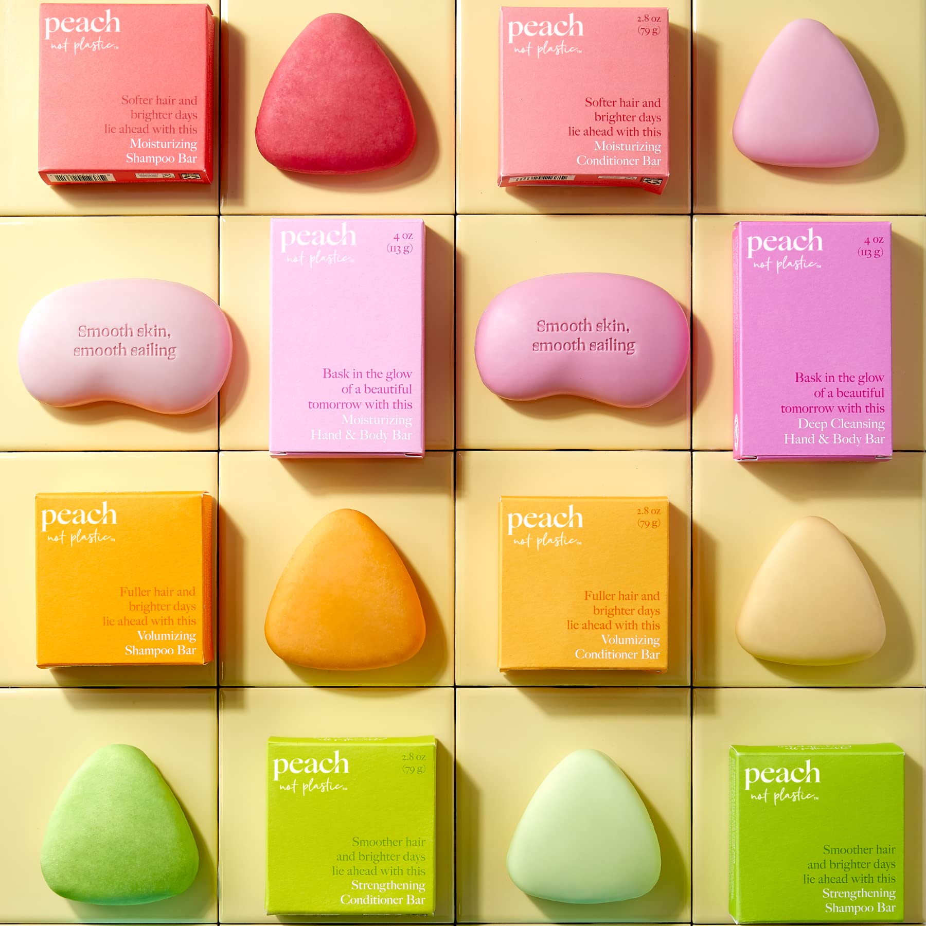 Peach not Plastic Shampoo Bar - Moisturizing for Dry, Damaged & Dull Hair | Leaves Hair Silky Soft | Plant Based, Vegan & Eco Friendly | 3.0oz