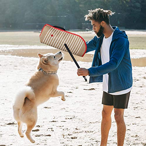 Dog Bite Training Set - Dog Bite Sleeve, Dog Bite Pillow Tug Toy, Dog Training Stick - Professional Training Equipment for Training, Biting, Interactive, Fetch, K9, Puppy (Transverse Stripe)