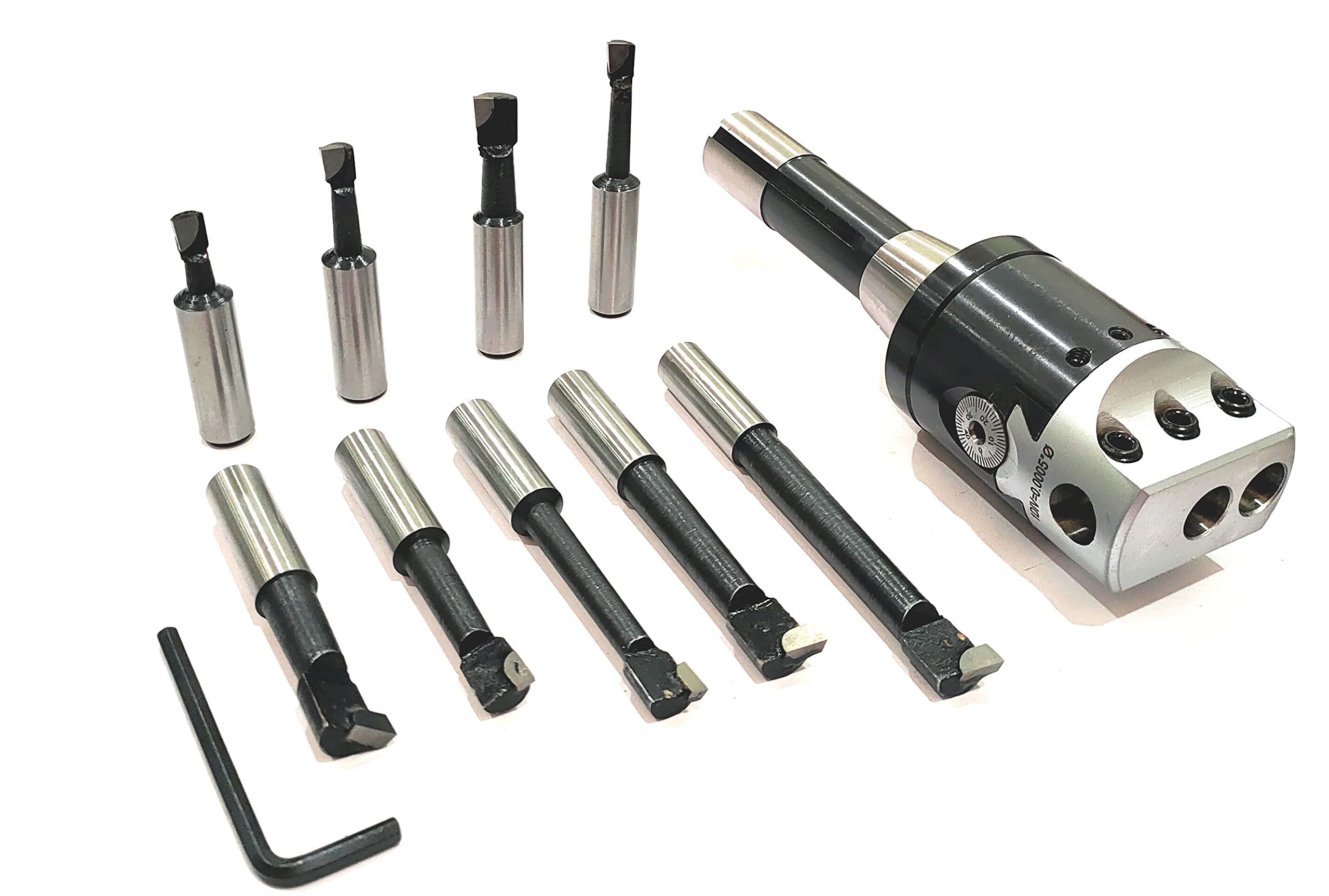 Assorts Quality Boring Head 2 Inches for Milling & Lathe Machine R8 (7/16 UNF Drawbar) & 9 pcs Carbide Tool Set