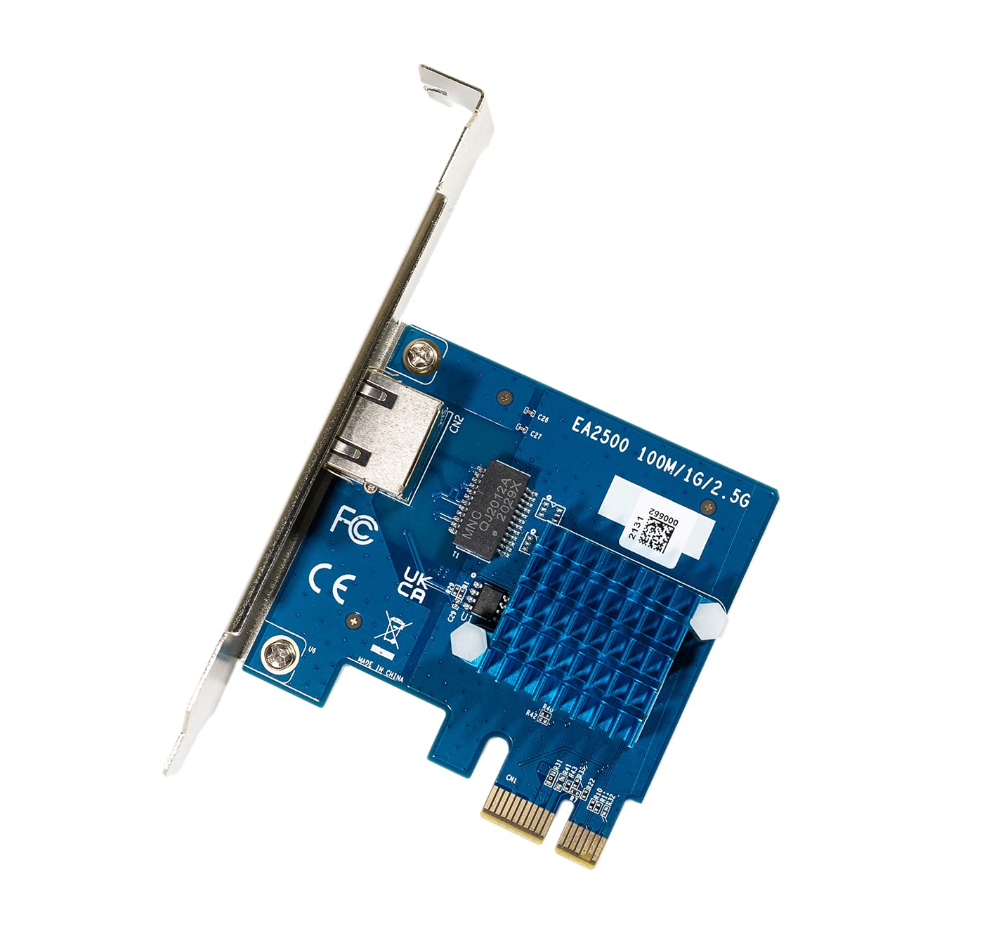 goCoax RTL8125B 2.5GBase-T PCIe Network Card with Backward Compatibility. Supporting 2.5G/1G/100Mbps. 1x RJ45 Port, 1x PCIe Gen 2, Compatible with Windows/Linux.