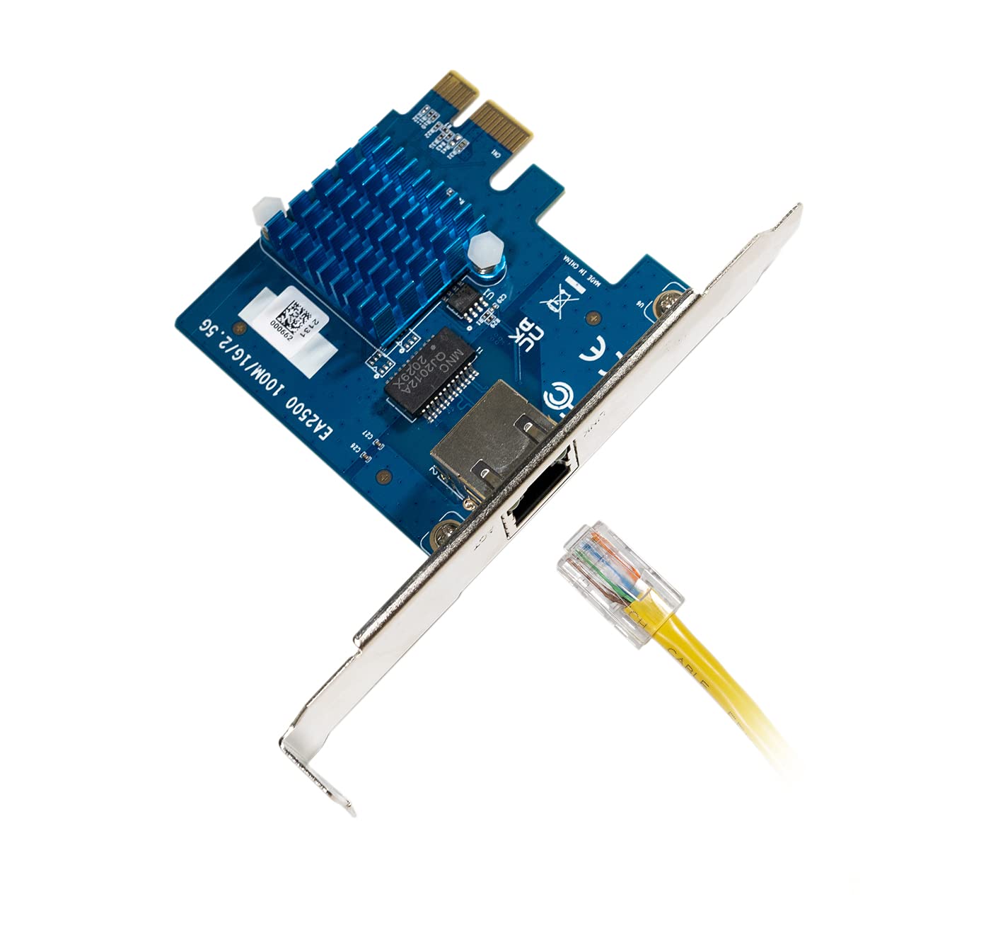 goCoax RTL8125B 2.5GBase-T PCIe Network Card with Backward Compatibility. Supporting 2.5G/1G/100Mbps. 1x RJ45 Port, 1x PCIe Gen 2, Compatible with Windows/Linux.