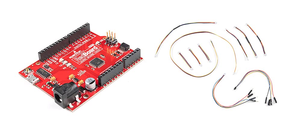 SparkFun RedBoard Qwiic and Qwiic Cable Kit Bundle - ATMega328P Compatible with Arduino Qwiic Connector & CH340C Serial-USB Converter IC Breadboard R3 Footprint microcontroller Improved Reset Button