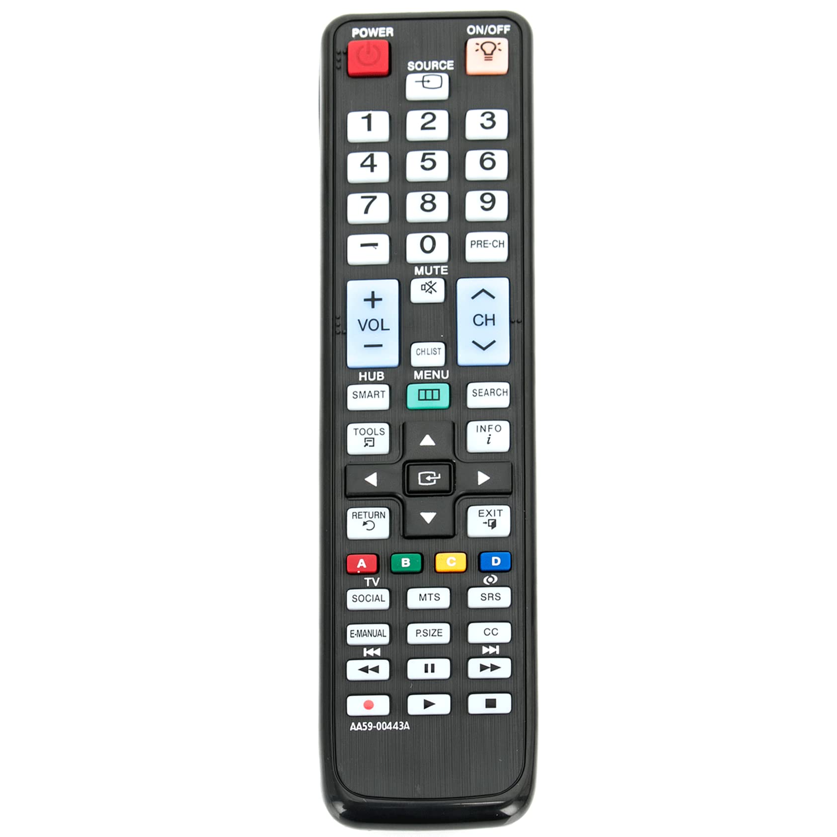AA59-00443A Replacement Remote Control fit for Samsung TV UN32D6000 UN40D6000 UN46D6000 UN55D6000 UN40D6050 UN46D6050 UN55D6050 UN32D6000SF UN40D6000SF UN46D6000SF UN55D6000SF AA59-00442A AA59-00441