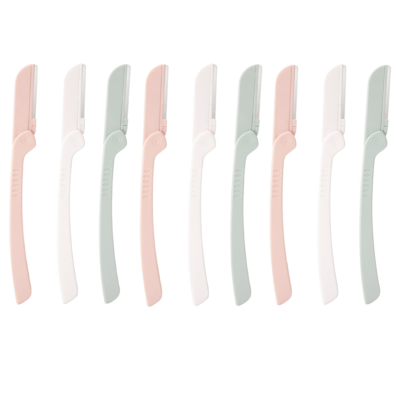 Eyebrow repair tool, foldable facial lint razor (9 pieces), hair removal knife for eyebrows and peach fuzz, universal facial razor for men and women