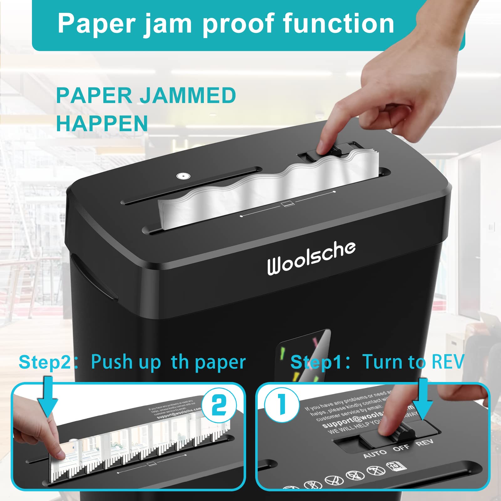 Woolsche Paper Shredder - 10-Sheet Cross Cut with 3.43-Gallon Basket - P-4 Security Level - 3-Mode Design - Shreds CD and Credit Card - Durable, Fast, and Jam Proof for Home Office (ETL Certified)
