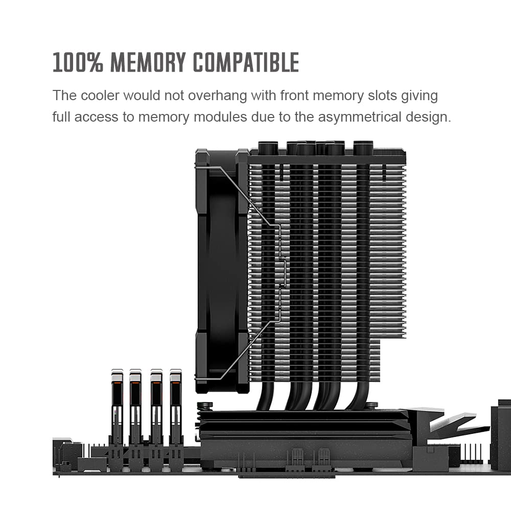 ID-COOLING SE-226-XT BLACK CPU Cooler LGA1700 CPU Air Cooler 6 Heatpipes All-black CPU Fan 120mm PWM Fan, Intel/AMD