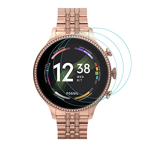 Xinhewong 3-Pack for Fossil Gen 6 Smartwatch (42mm) Smartwatch Screen Protector Tempered Glass for Fossil Gen 6 Smartwatch 42mm Smartwatch [2.5D 9H Hardness][Anti-Scratch]