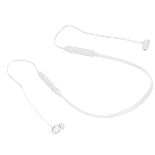 Bluetooth 5.1 Headphones, Neck Mounted Sports Headphone Wireless Neckband Earbud Noise-Cancelling Stereo Headset Portable Earphones for Exercise(White)