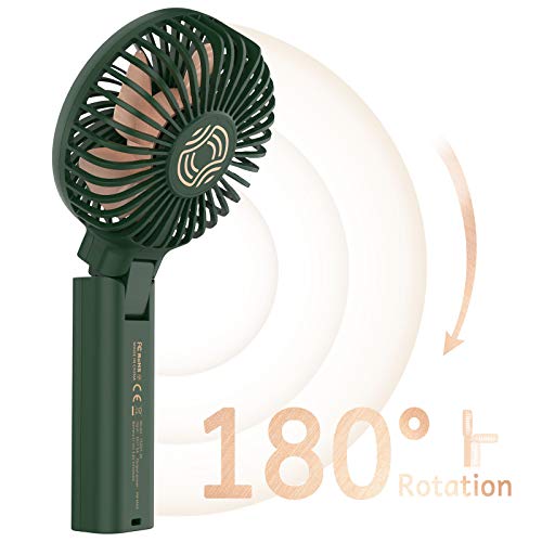 OUTXE Funme 5000mAh Handheld Fan Portable Cooling Fan USB Desk Fan Person Fan 4 Speed Settings for Outdoor Travel Green