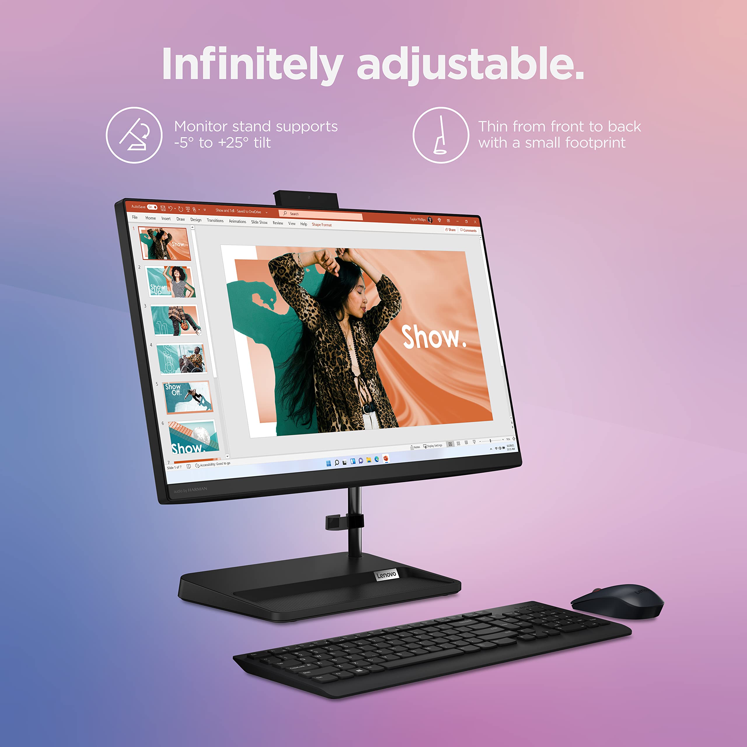 Lenovo IdeaCentre AIO 3i 22" All-in-One Computer, Intel Core i3-1115G4, FHD Touch Display, 8GB RAM, 256GB SSD, DVD RW Drive, Windows 11