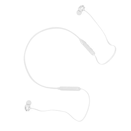 Bluetooth 5.1 Headphones, Neck Mounted Sports Headphone Wireless Neckband Earbud Noise-Cancelling Stereo Headset Portable Earphones for Exercise(White)