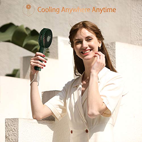 OUTXE Funme 5000mAh Handheld Fan Portable Cooling Fan USB Desk Fan Person Fan 4 Speed Settings for Outdoor Travel Green