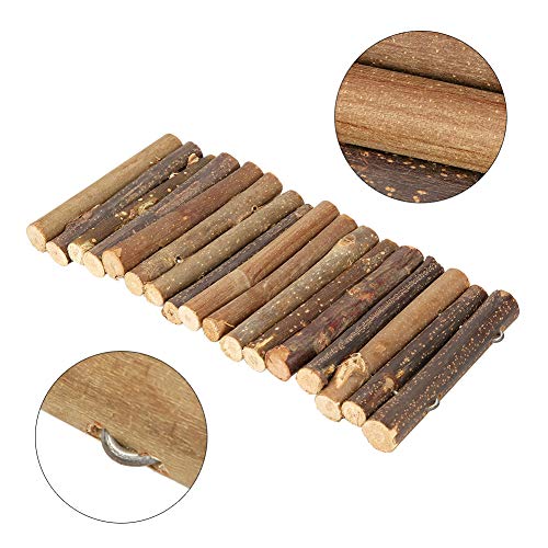 Pssopp Twig Ladder Wooden Fun Bridge for Guinea Pigs Hamster Mouse Rat Small Animal(M)