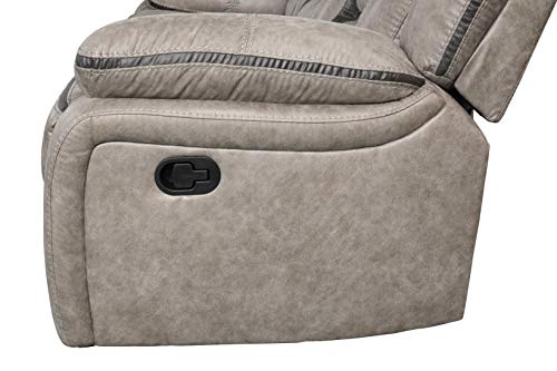Roundhill Furniture Elkton Manual Motion Recliner with Storage Console, Loveseat, Taupe