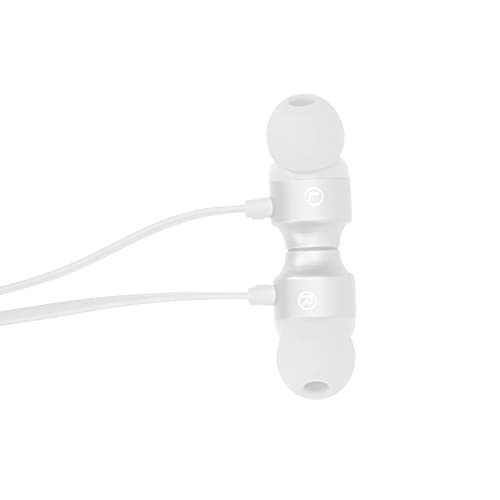 Bluetooth 5.1 Headphones, Neck Mounted Sports Headphone Wireless Neckband Earbud Noise-Cancelling Stereo Headset Portable Earphones for Exercise(White)