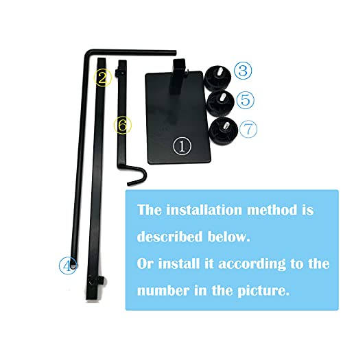 kathson Lamp Stand for Reptile Bearded Dragon Tank Accessories Fixed Bracket Heating Lamp Holder Adjustable for Spiders Lizards Turtles Amphibian Cold-Blooded Animals Black