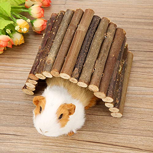 Pssopp Twig Ladder Wooden Fun Bridge for Guinea Pigs Hamster Mouse Rat Small Animal(M)