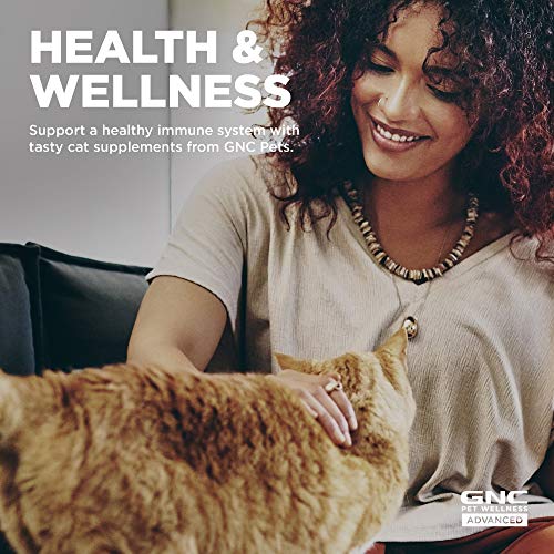GNC for Pets Advanced Immune Support Cat Supplements 60 Ct | Lysine Treats for Cats, Immune Support Cat Vitamins and Supplements | L-Lysine,Vitamin C, and Brewers Dried Yeast Cat Supplement