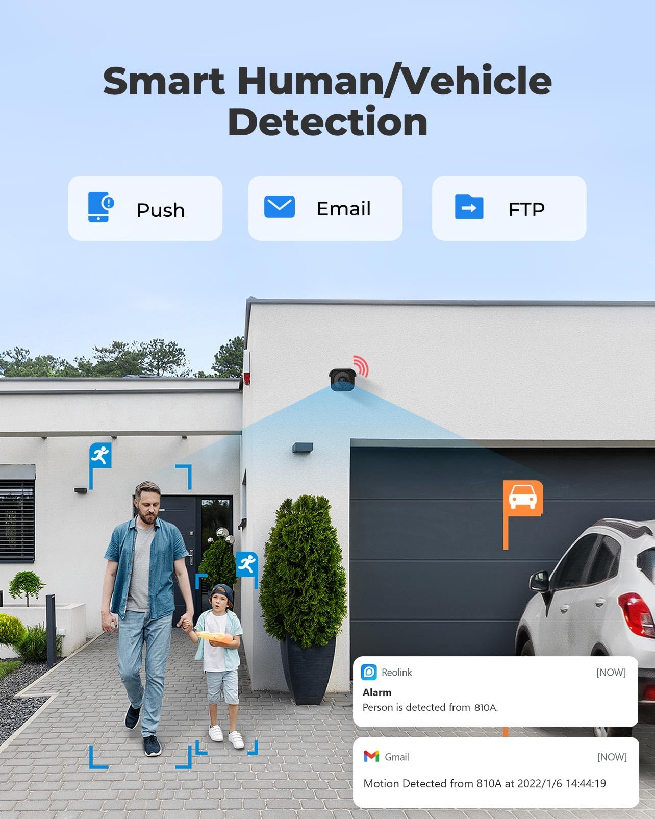 REOLINK 4K PoE NVR 8 Channel Pre-Installed 2TB HDD, 4K Ultra HD PoE Outdoor Security Cameras with Smart Detection, RLN8-410 NVR Bundle with RLC-810A and RLC-811A(5X Optical Zoom and Motion Spotlight)
