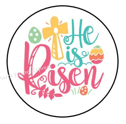1.5" Inch He is Risen Easter Stickers - He is Risen Stickers - Easter Stickers Envelope Seals Labels - D #AA61RK (30 Pcs)