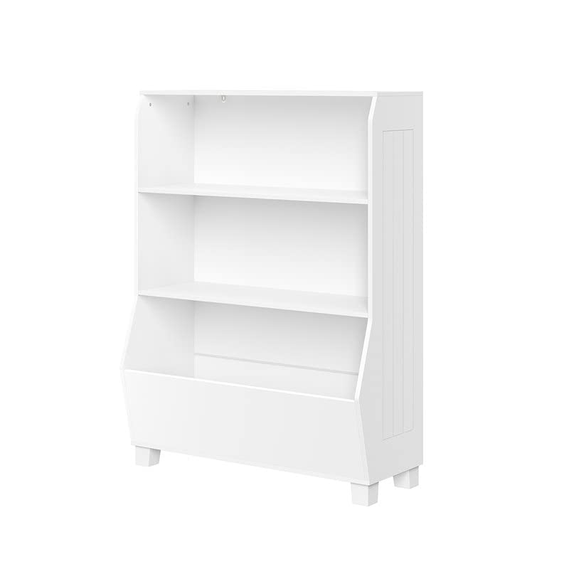 RiverRidge Kids 34" Bookcase with Toy Organizer, White