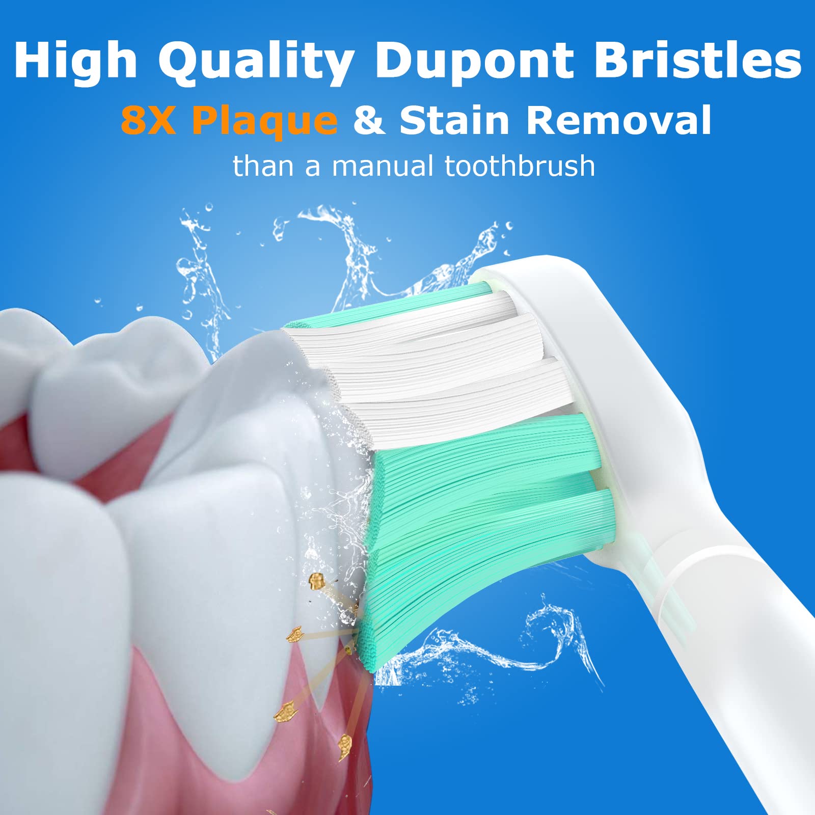 BrightDeal Replacement Toothbrush Heads for Philips Sonicare ProtectiveClean 4100 5100 6100 DailyClean DiamondClean EasyClean PowerUp Plaque Control Gum Health C2 G2 HX6817/01 HX6857/11 White, 4 Pack