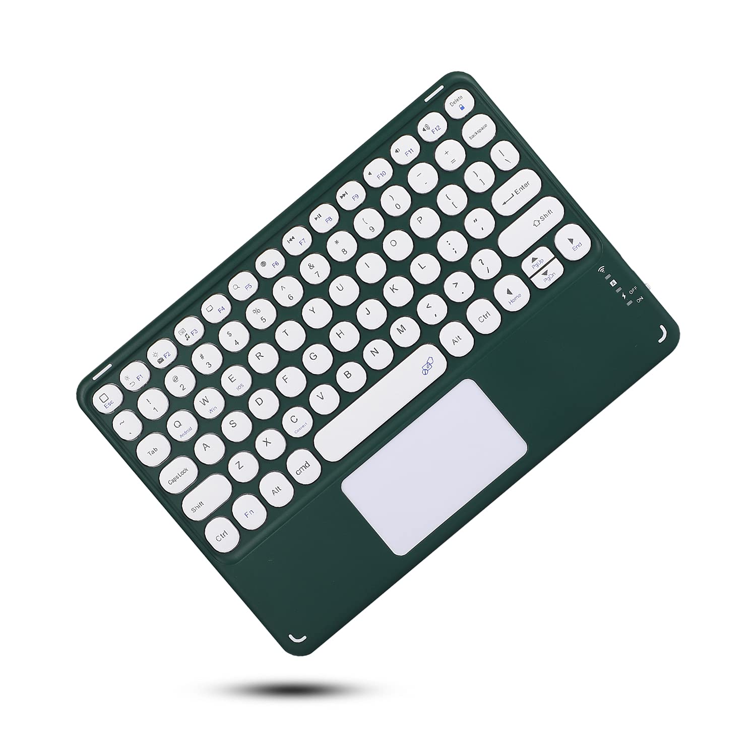 HENGHUI Touch Keyboard Case for Galaxy Tab S6 Lite 10.4 inch 2024/2022/2020 Keyboard Case with Touchpad Detachable Keyboard Cute Round Key Color Keyboard Cover (DarkGreen)