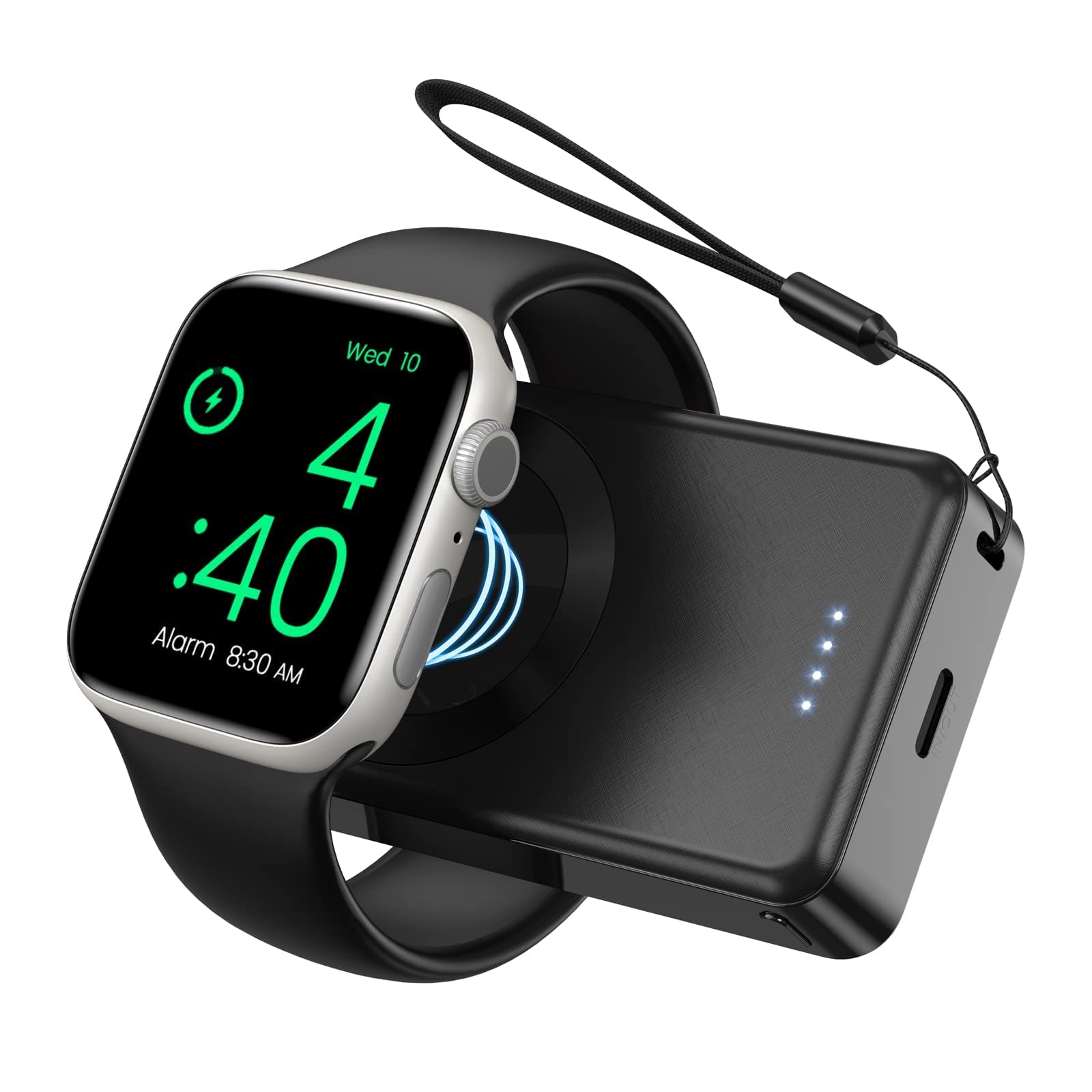 LVFAN Portable Charger for Apple Watch, 4000mAh iWatch Charger Power Bank Wireless Battery Pack Magnetic Travel Smartwatch Charger for Apple Watch Series 10 9 8 7 6 5 4 3 2 1 SE Ultra 2 Ultra (Black)
