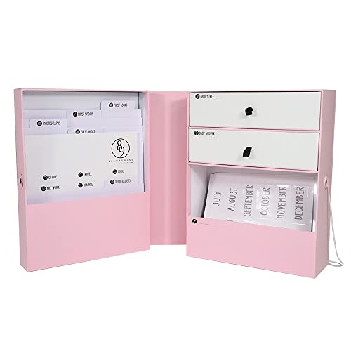 EightyNine Design Baby Keepsake Box, Baby Girl Memory Box for Keepsakes, including Paper Files and Stickers, perfect baby gift