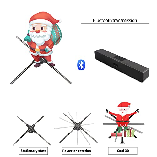 3D Hologram Fan,Missyou 25.6“ Hologram Projector HD LED Holographic Christmas Tree Advertising Display with Remote,Bluetooth,Splicing,700 Video Library for Business Store Signs,Bar,Party,Halloween