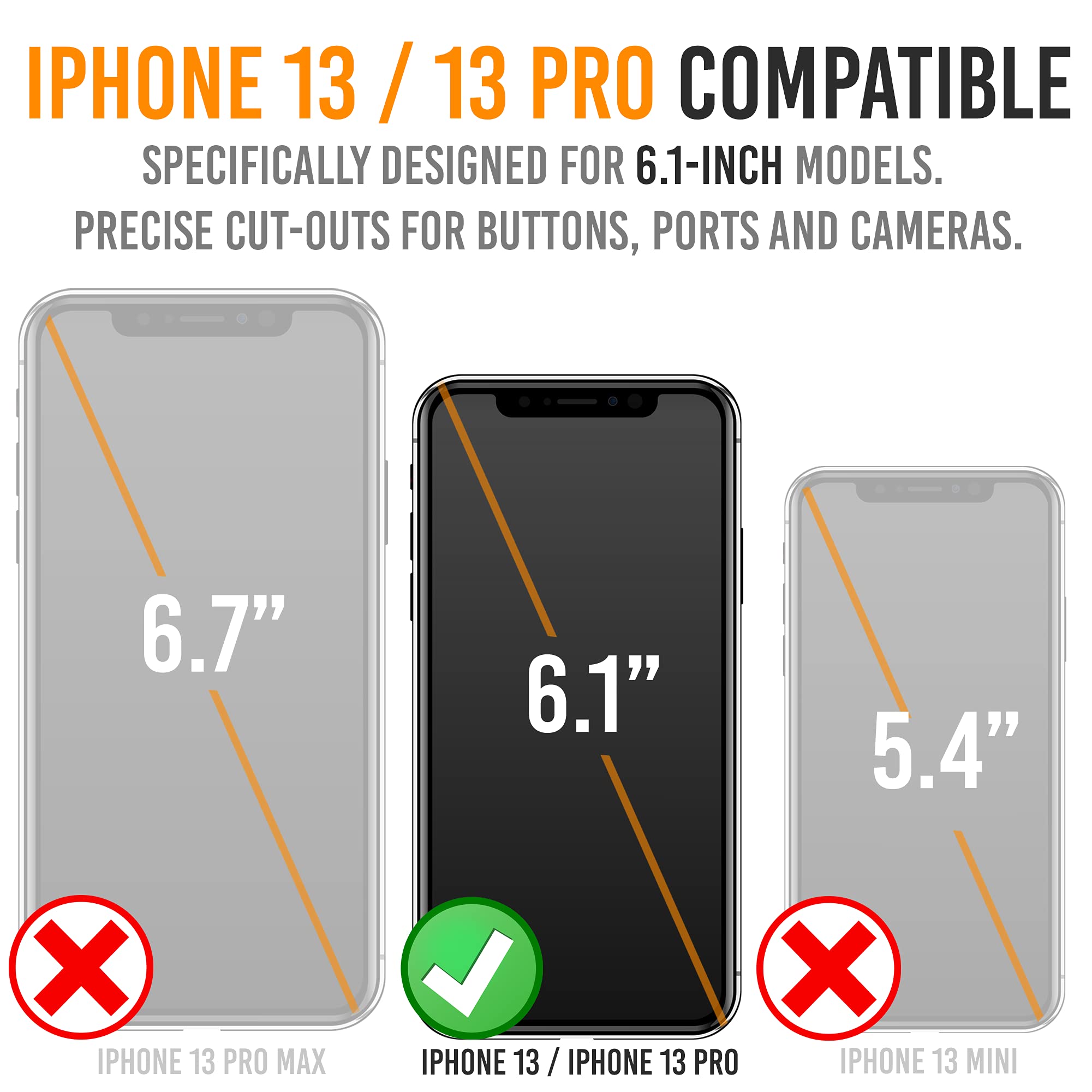 Alpatronix Battery Case for iPhone 13 and iPhone 13 Pro (6.1 inch), Strong Slim Portable Protective Extended Charger Cover with Wireless Charging, CarPlay, Certified Connector Chip (BX13) – Black
