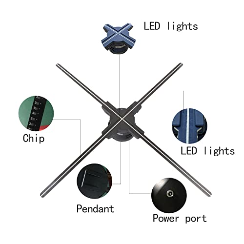 3D Hologram Fan,Missyou 25.6“ Hologram Projector HD LED Holographic Christmas Tree Advertising Display with Remote,Bluetooth,Splicing,700 Video Library for Business Store Signs,Bar,Party,Halloween
