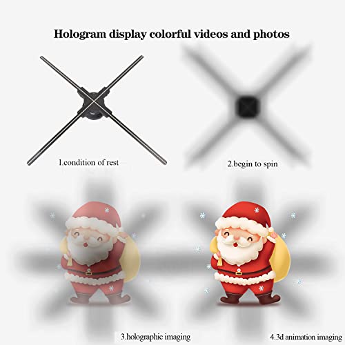 3D Hologram Fan,Missyou 25.6“ Hologram Projector HD LED Holographic Christmas Tree Advertising Display with Remote,Bluetooth,Splicing,700 Video Library for Business Store Signs,Bar,Party,Halloween